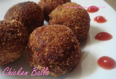Priya's Versatile Recipes: Chicken Balls - My Mom's Fav